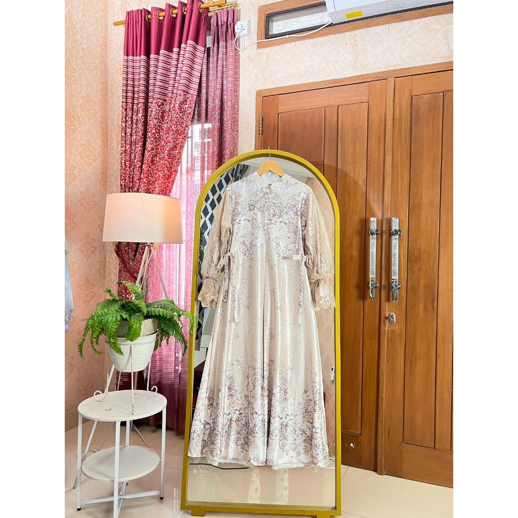 Mh Latest Women's Gamis Silky Silk Floral Pattern Long Sleeve Full ...