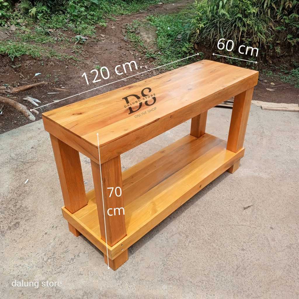 KAYU 2 tier wooden table/stove table/aquarium table/consul table/table ...