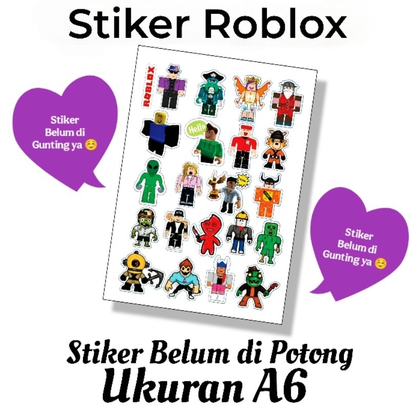 Roblox STICKER / STICKER UNCUTOR VINYL MATERIAL SIZE A6 / ROBLOX ...