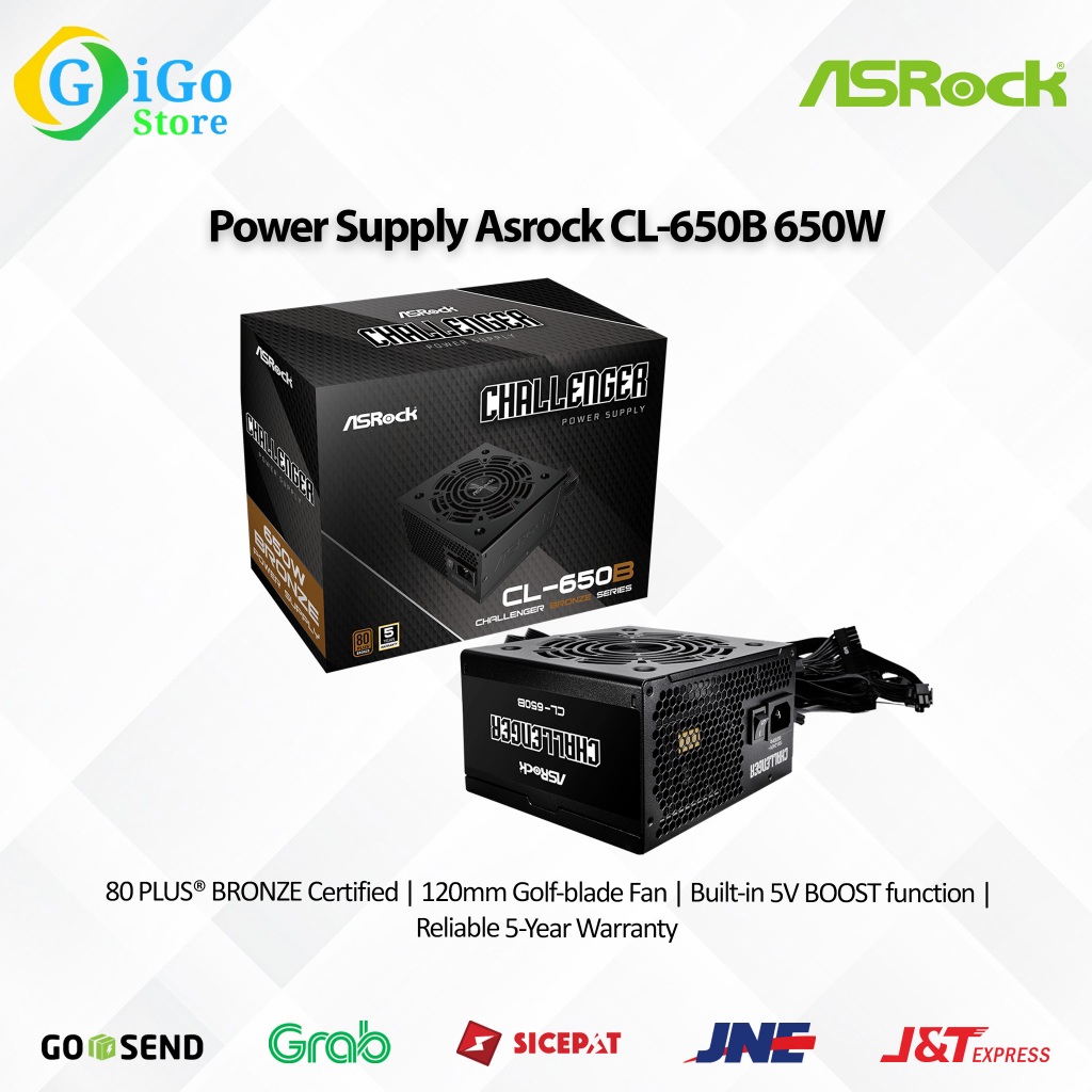 Asrock CL-650B 80 Plus Bronze 650W Power Supply For PC Computers | Shopee Malaysia
