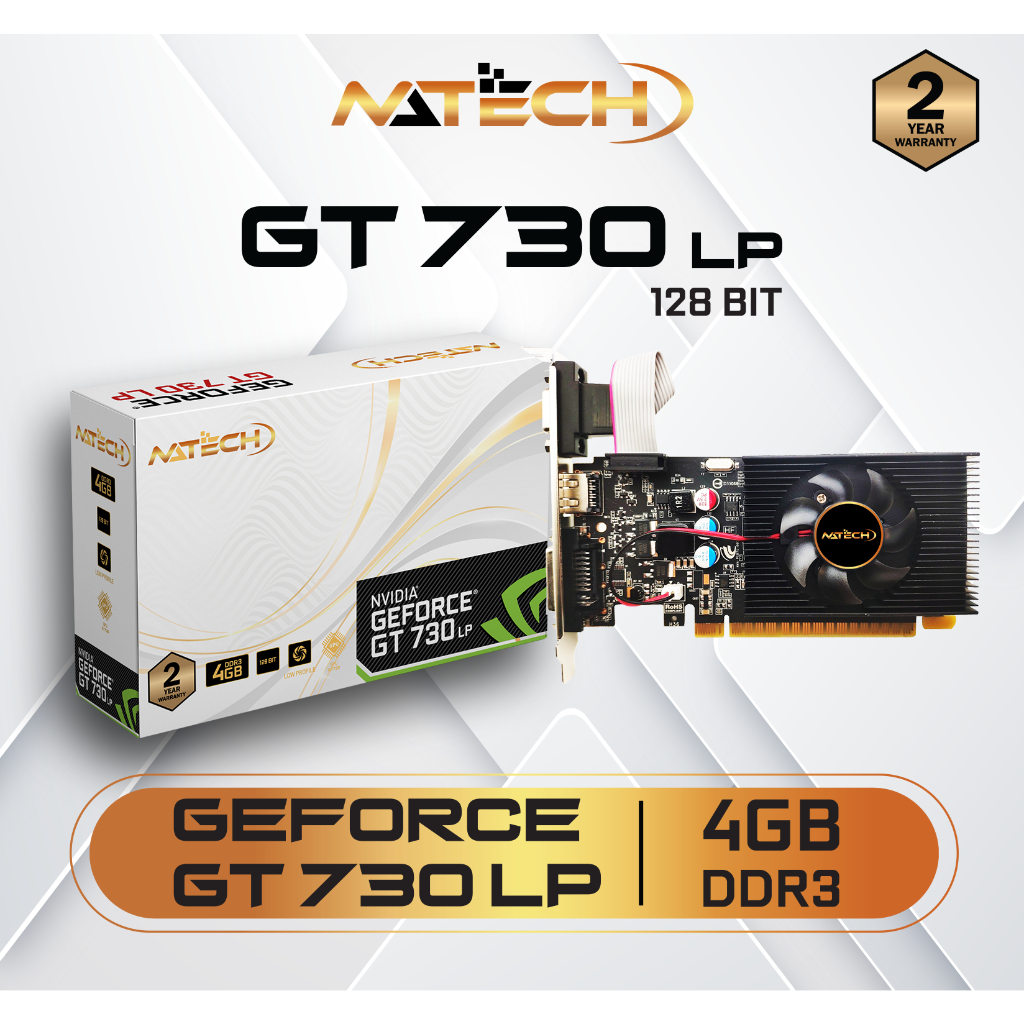 Vga CARD / VGA NVIDIA GT730 / VGA GT730 / VGA NATECH GT730 LP 4GB DDR3 ...