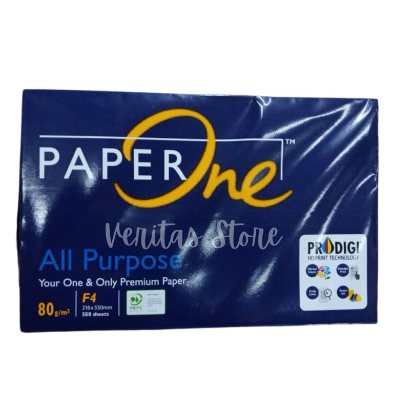 Hvs Folio F4 Paper 80 Gsm PAPERONE Contents 1 Box (5 Reams) | Shopee ...