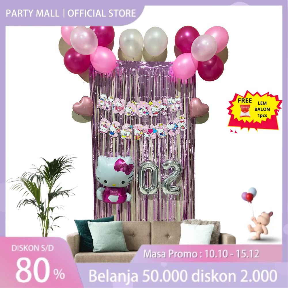 1 set of Hello Kitty and Labubu Themed Decoration Balloons Simple ...
