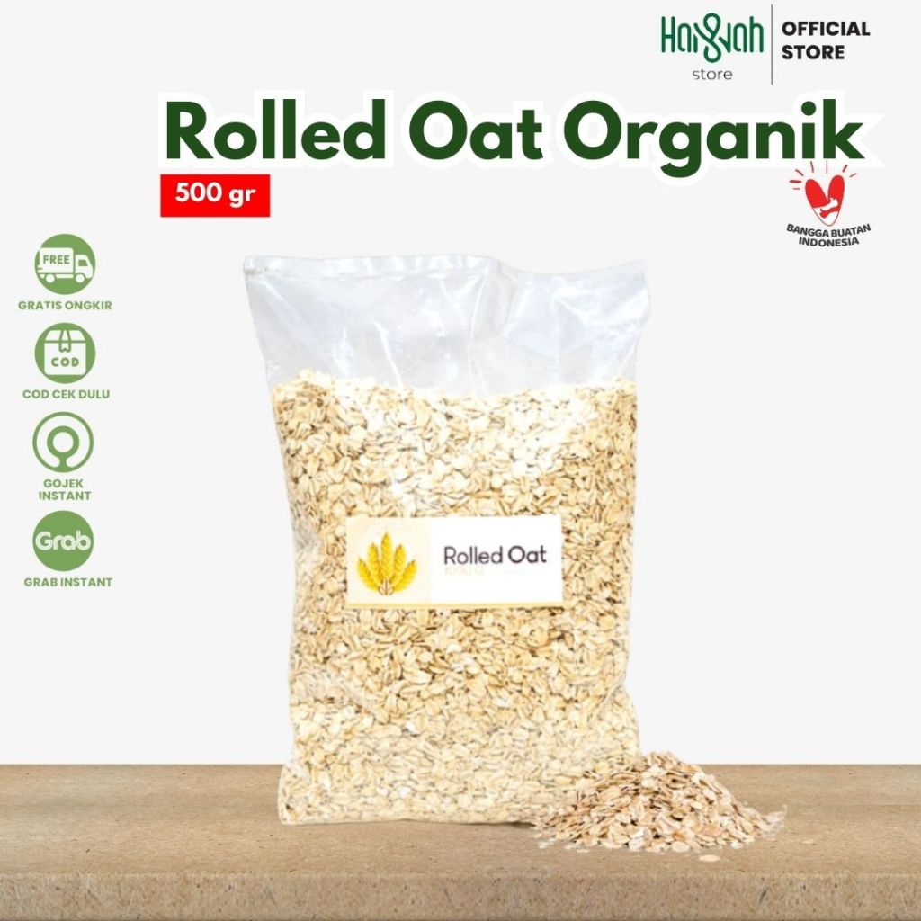 Rolled Oats 500 gr Coarse Oats MPASI Healthy Breakfast Menu 100% ...
