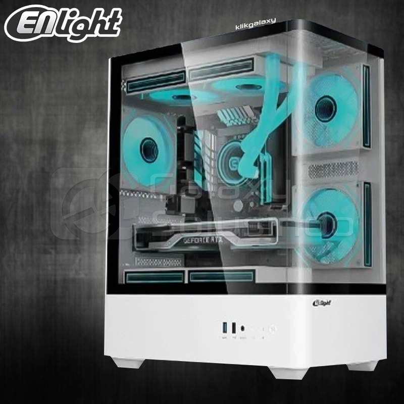 Enlight A3 Tempered Glass M-ATX Gaming Case - White | Shopee Malaysia