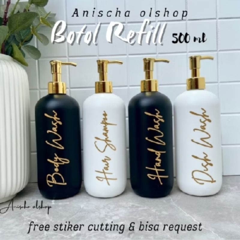 Doff REFFILE BOTTLE 500ml PUMP GOLD LUXURY FREE STICKER CUTTING GOLD ...