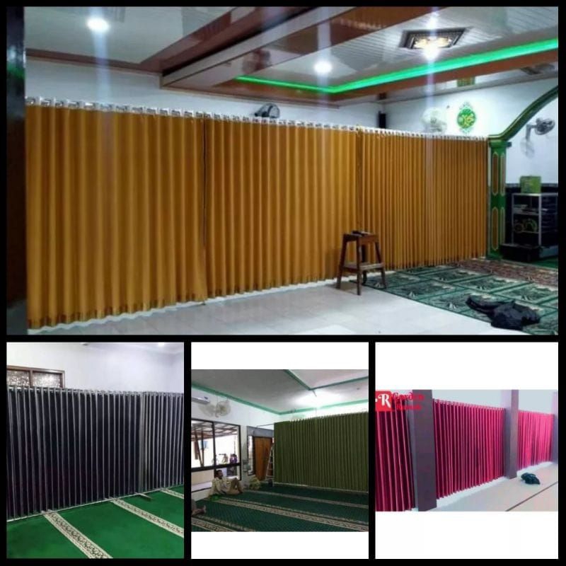 Mosque divider curtains divide the prayer room | Shopee Malaysia