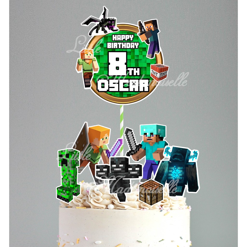 Minecraft / Mine craft birthday cake Topper | Shopee Malaysia