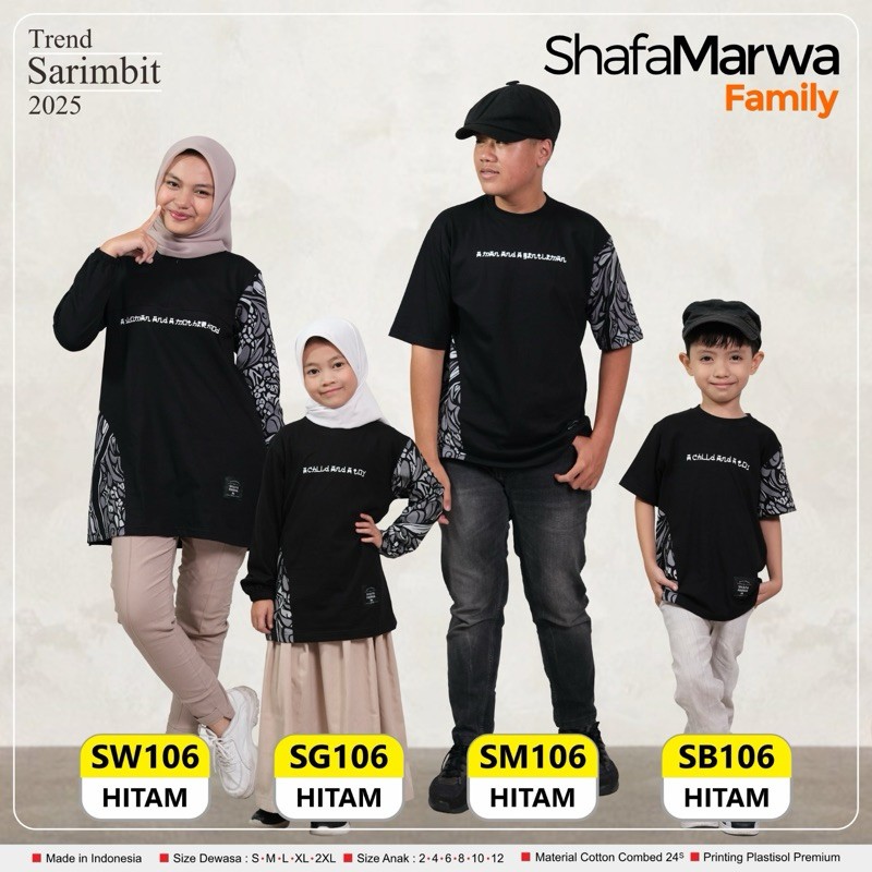 HITAM Family Couple Clothes Sarimbit Family Tops Father Mother Children ...