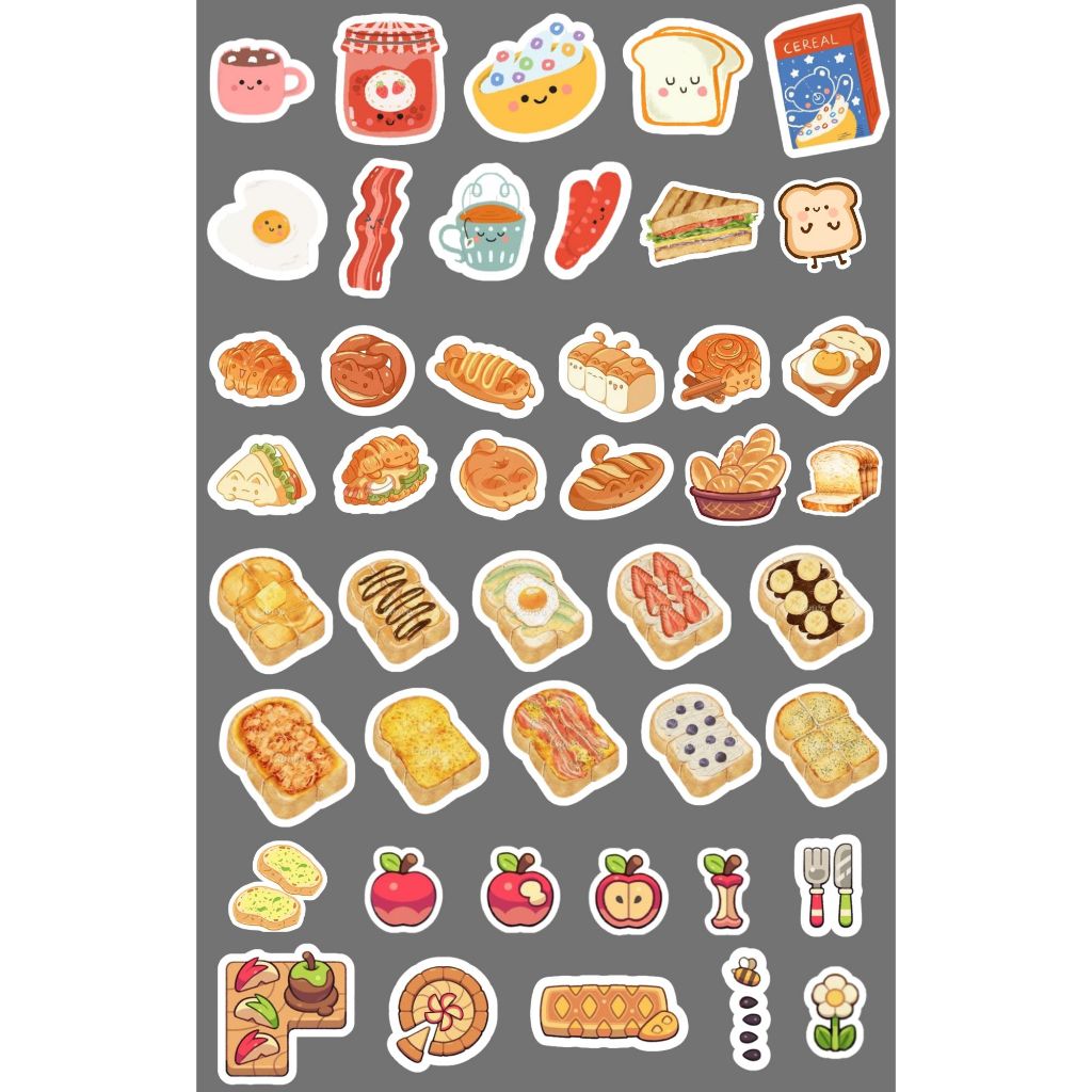 Apple Breakfast Bread Sticker Pack | Shopee Malaysia