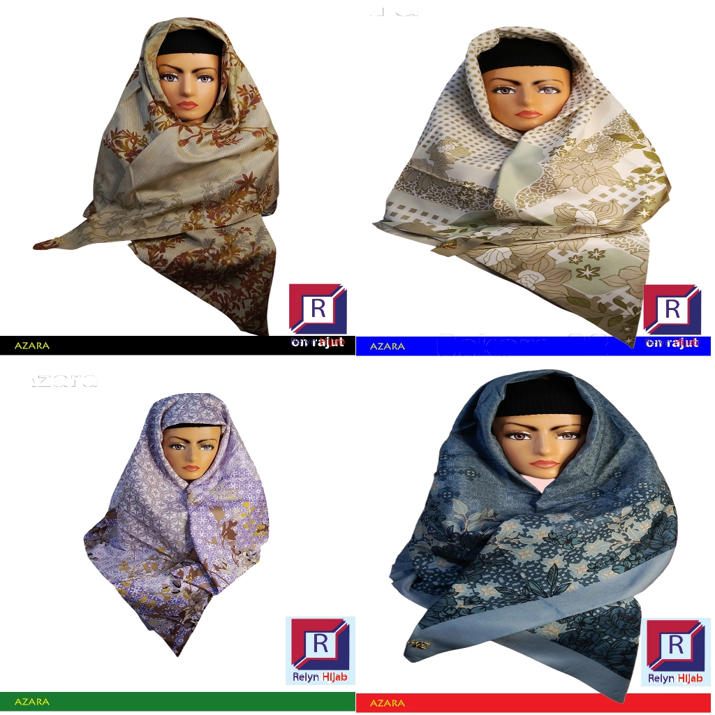 Azara Rectangular Hijab with Laser Cut Motif 110cm X 110cm (cannot be ...