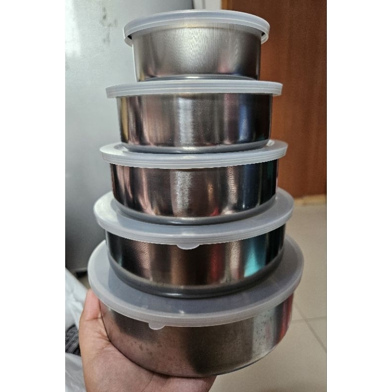 [NEW Set OF 5] 5 Layer Basket + Stainless Steel Lid / Protect Fresh Box ...