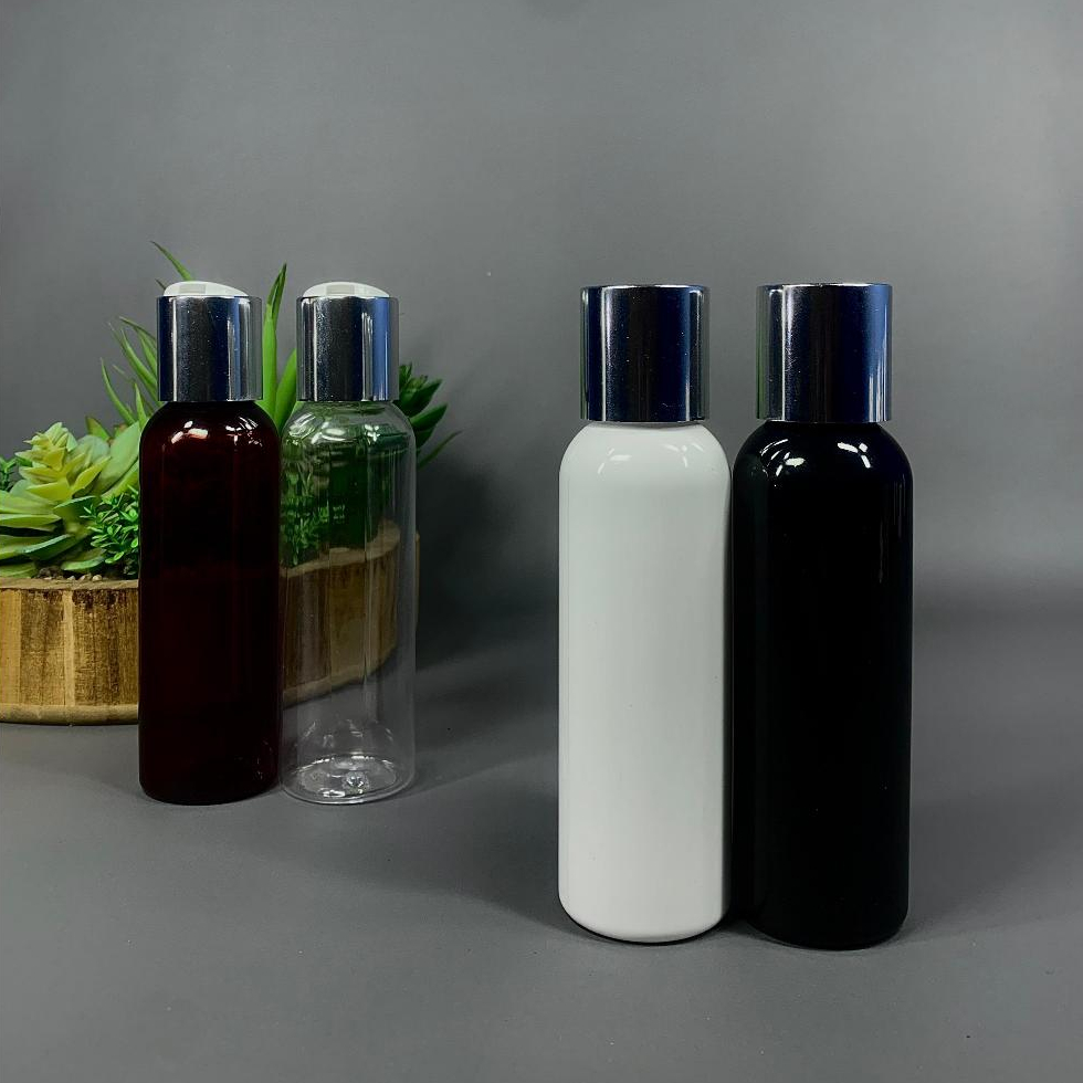 100 Ml Disc-top Bottle / 100 Ml Pet Bottle - Silver Aluminum Press-top Cap / 100 Ml Toner Bottle ...