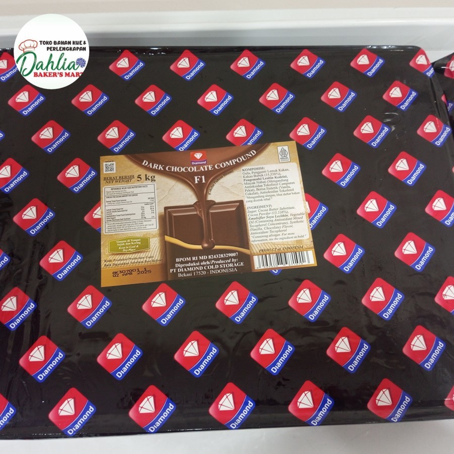 Diamond Dark Chocolate Compound Chocolate Bar REPACK Packaging 250 ...