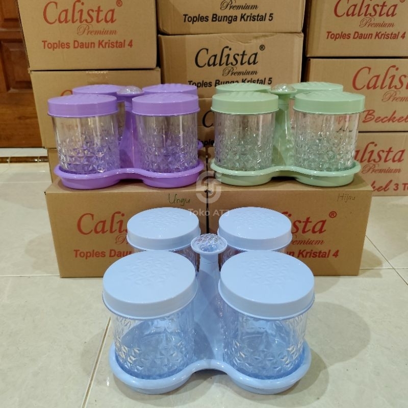 Premium Calista Jar with Crystal Leaves 4 Plus Thick Acrylic Plastic ...
