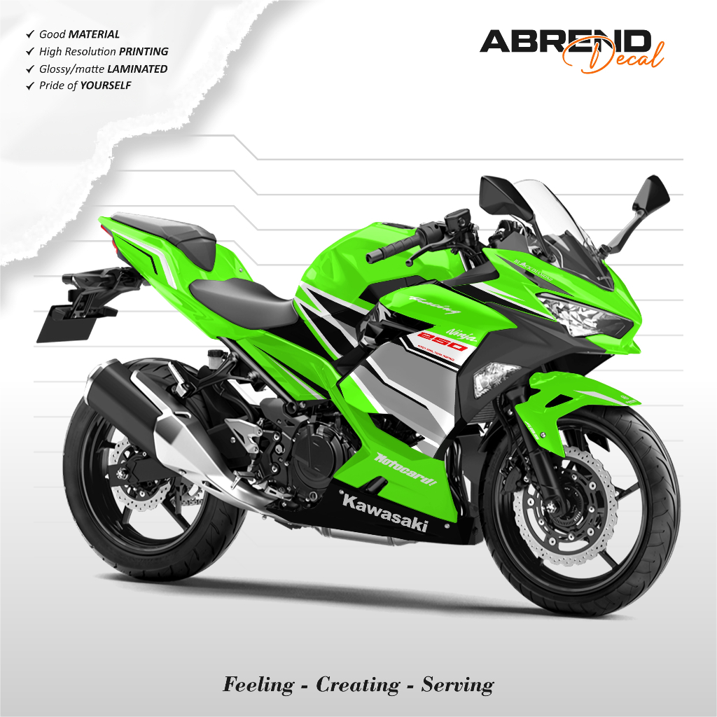 Sticker NINJA FI NEW GARFIS RED RACING / STRIPING NINJA 250 FI 2018 ...