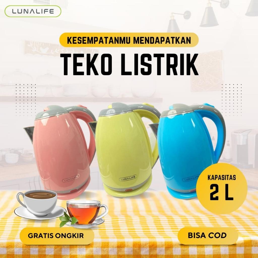 Lunalife Electric Kettle LK502 Capacity 2L Electric Kettle 500 Watt Low ...