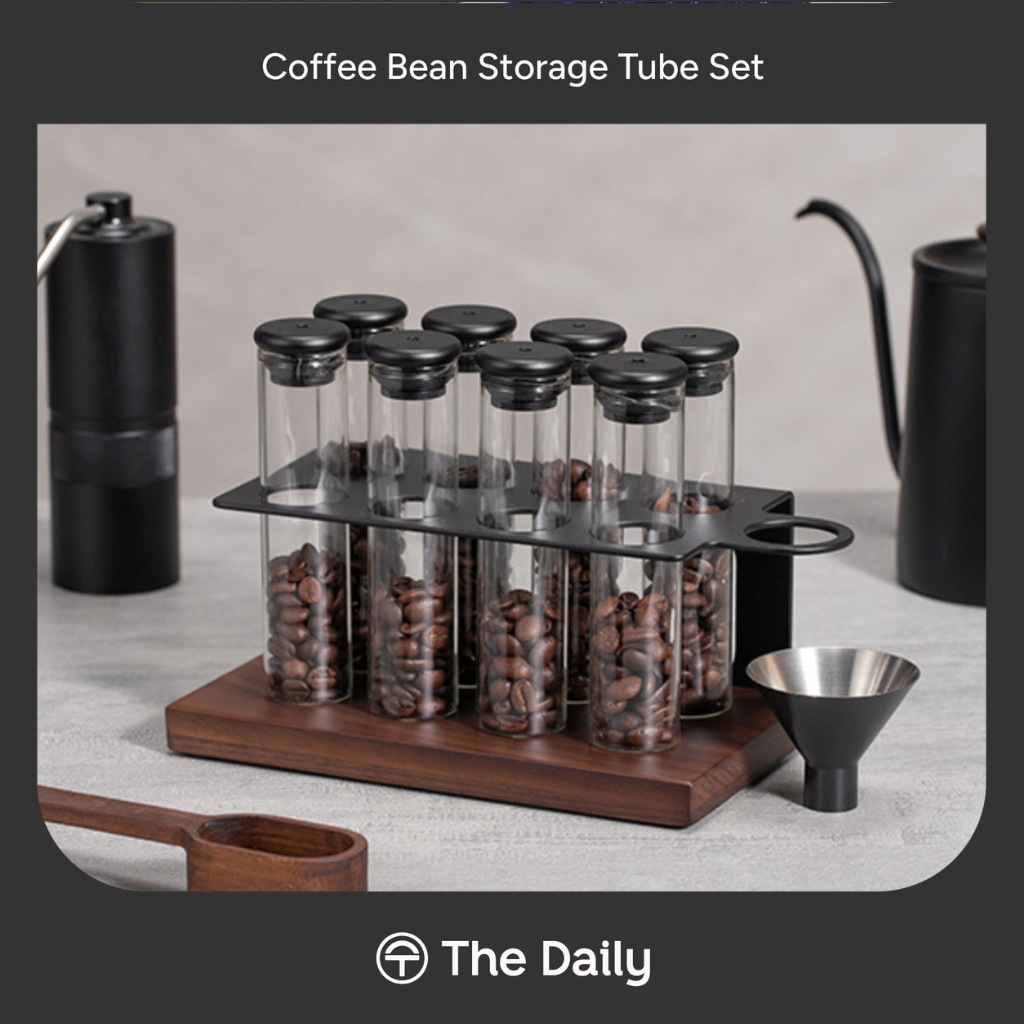 Coffee Storage Tube Set - Coffee Bean Storage Display Glass Tube ...