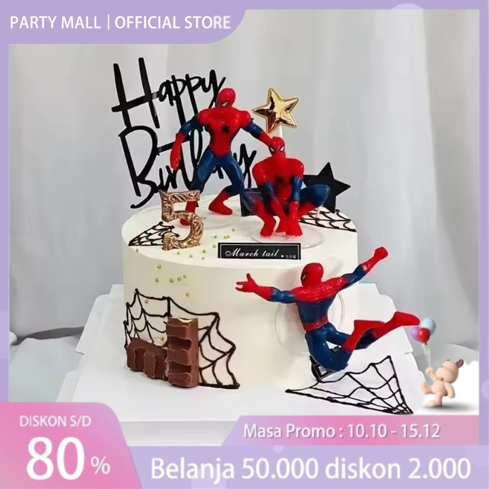 Cake Topper Action Figure Spiderman Avengers Birthday Cake Decoration ...