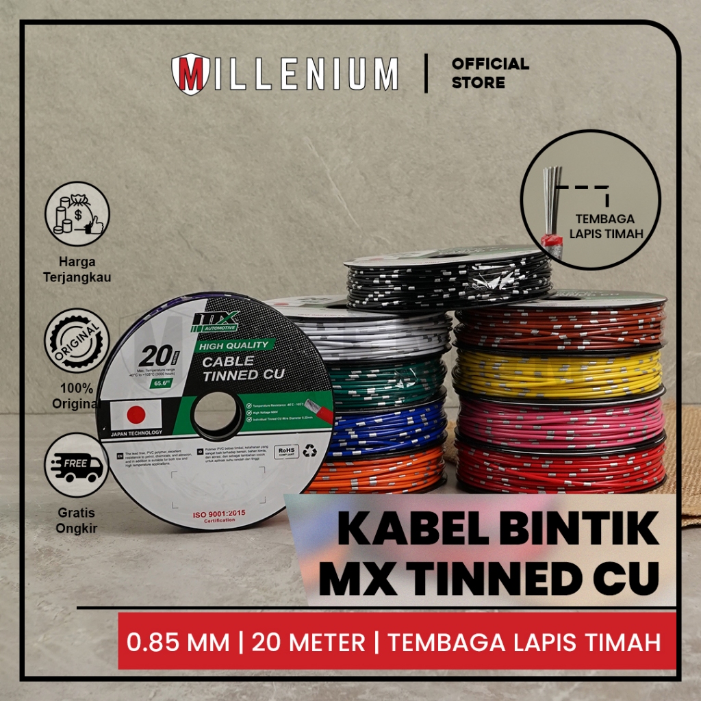 【MX】 Cu TINNED SPOT CABLE 0.85MM x 20M COPPER FIBER SPOT CABLE TINNED ...