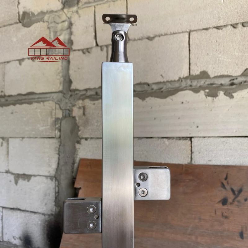 4x4 Hollo Glass Railing Pole SUS34 Square Glass Bracket | Shopee Malaysia