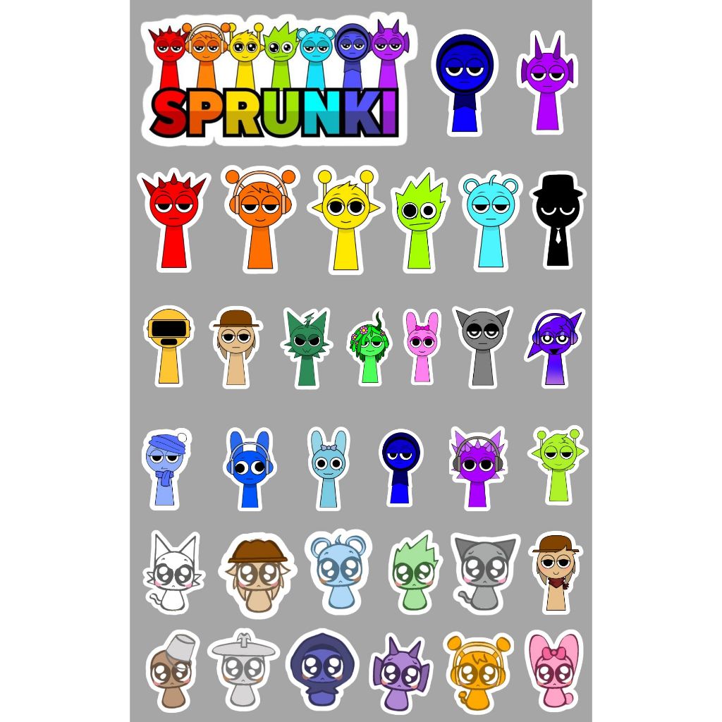 Sticker Pack Sprunki Paw Patrol Tayo Thomas Train Car Truck Car Truck ...