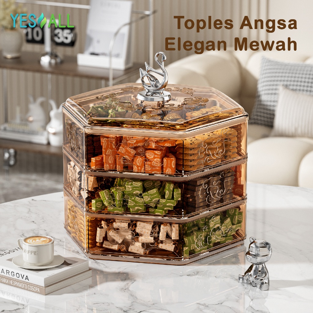 Yesall 6-sided Eid Jar - Aesthetic Jar / Dry Cake Jar / Cake Jar / Wet ...