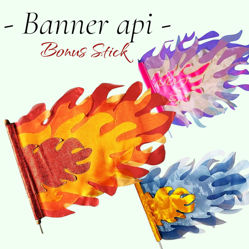Prophetic Fire Flag Banner, Church Tambourine Banner, Ark, Organdy ...
