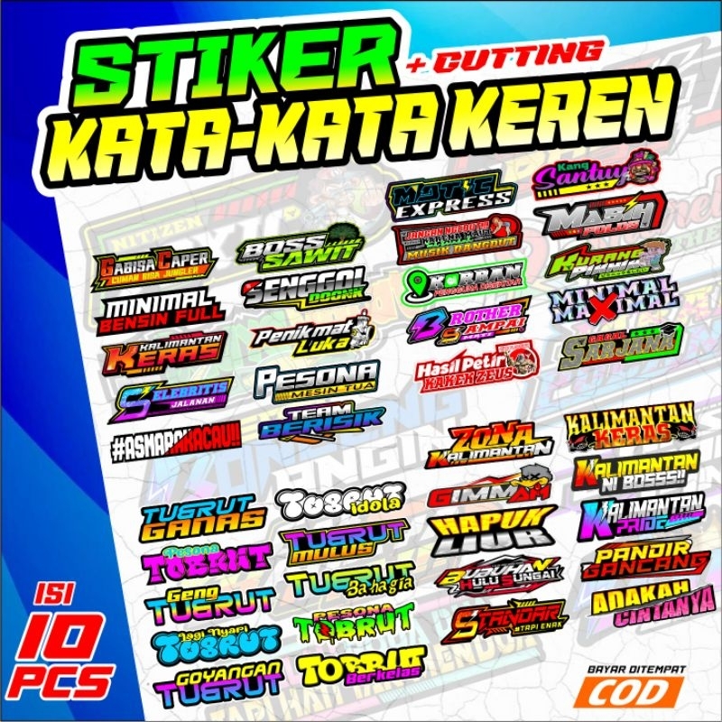 Sticker pack of viral words/sticker pack cutting contains 10 packs ...