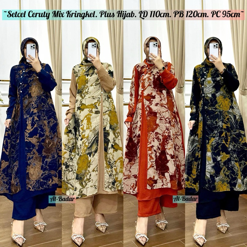 Setcel prisket ceruty new hijab set | Shopee Malaysia