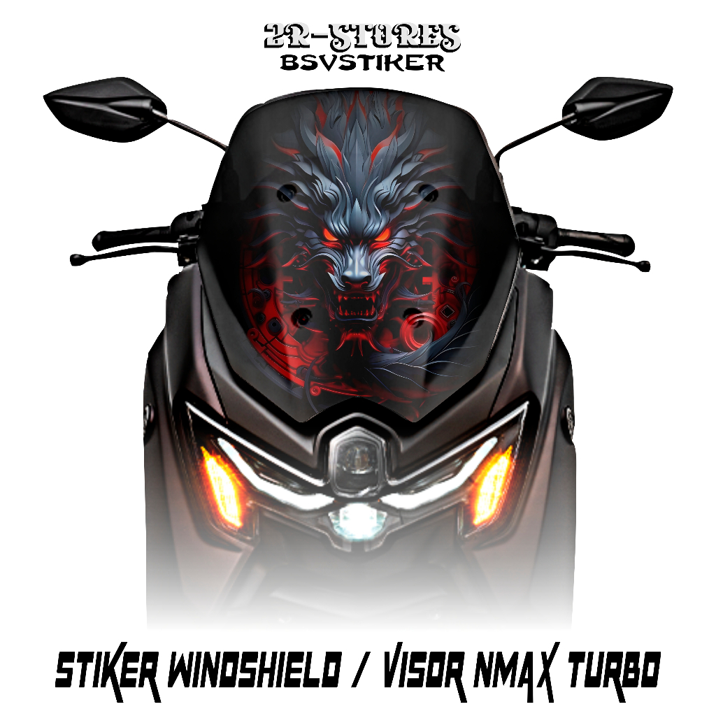 Yamaha Nmax Turbo 155 Dragon Motif Visor Sticker (4)/ Nmax Turbo ...