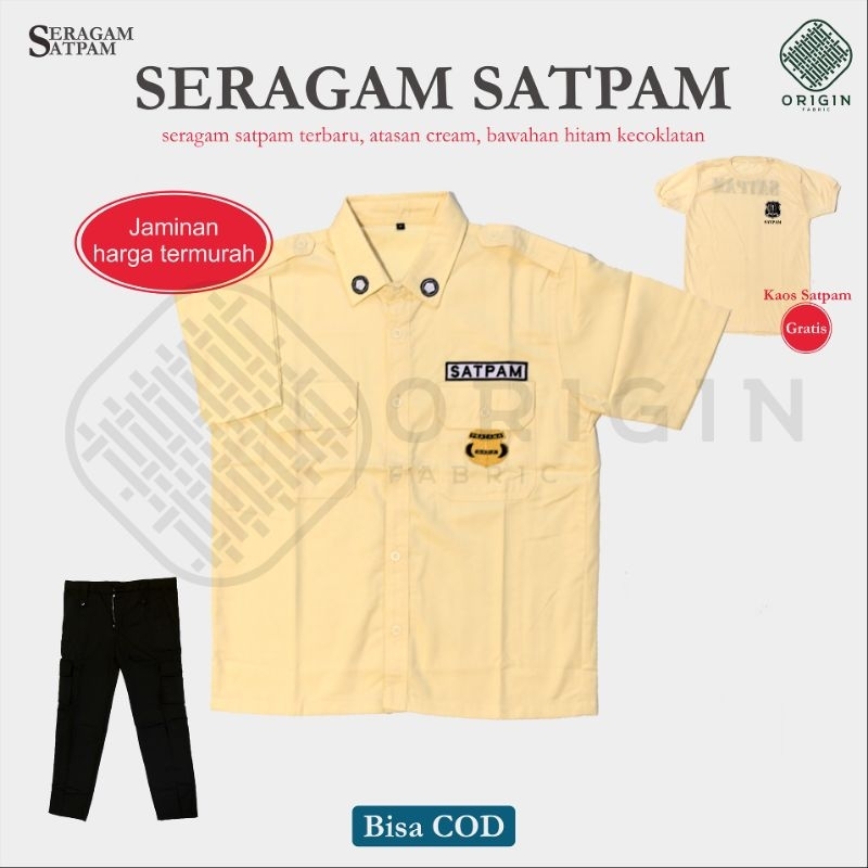 Security guard uniform New PDH short Security cream suit | Shopee Malaysia