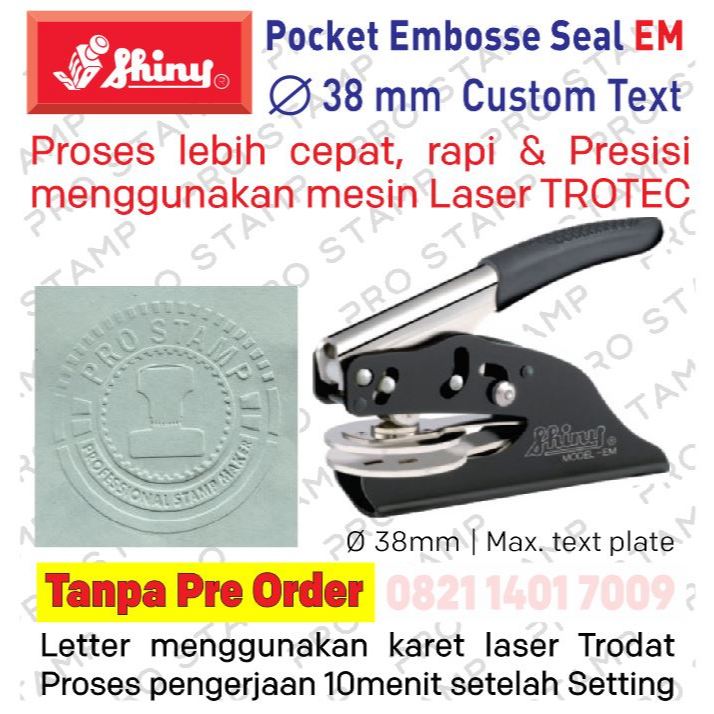 Embossed Shiny Pocket Seal EM Round & Square Stamp Package | Shopee ...