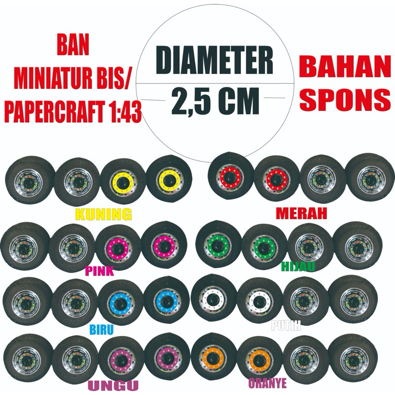 Miniature Bus/ Truck/Papercraft Tires Scale 1:43 diameter 2.5cm ...