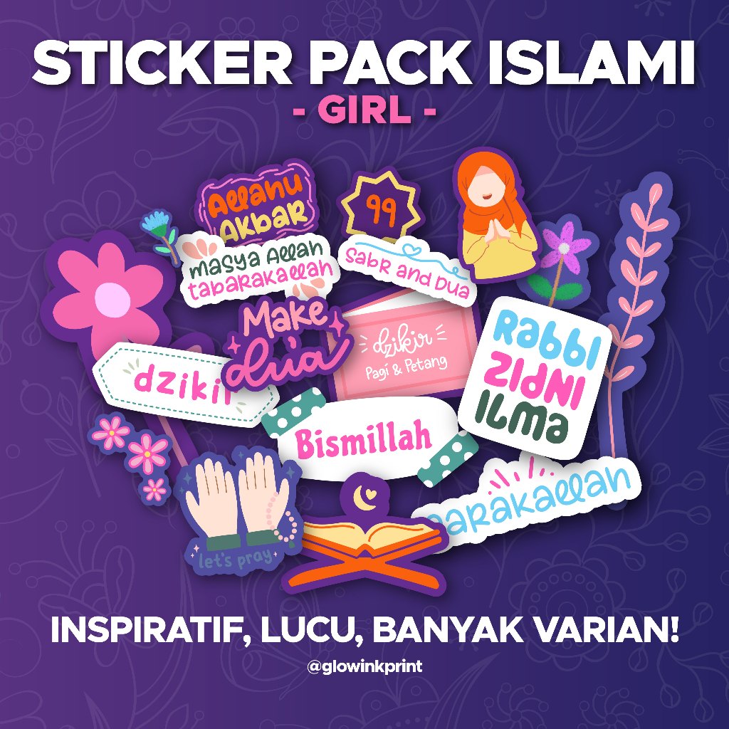 Islamic Girl Sticker Pack, Women, Cute Stickers, Aesthetic Stickers ...
