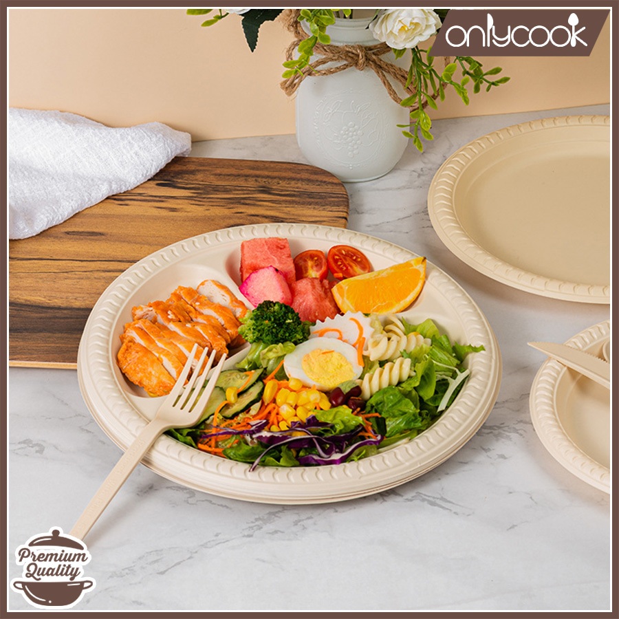 Onlycook Eco-Friendly Disposable Dinner Plates / Corn Starch ...