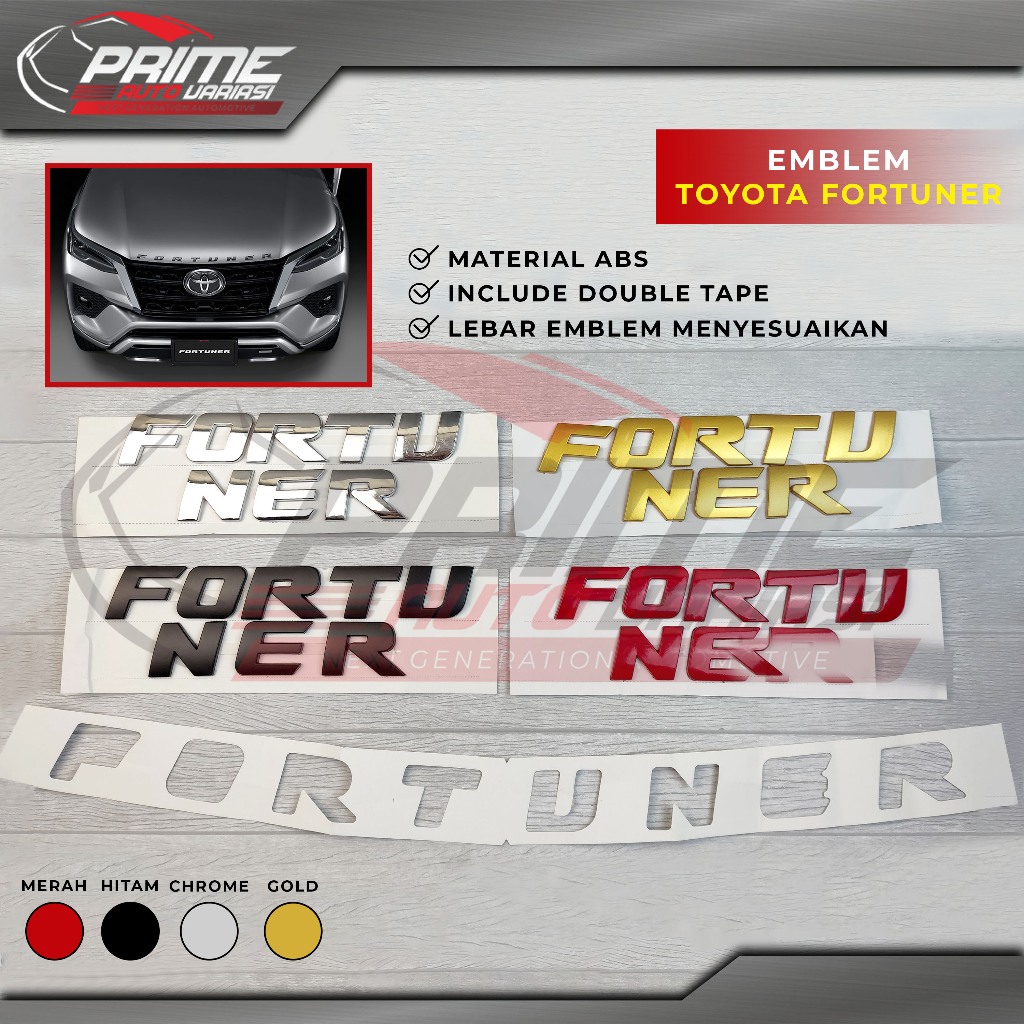 MESIN Fortuner Engine Hood Emblem Fortuner Logo Fortuner Engine Hood ...