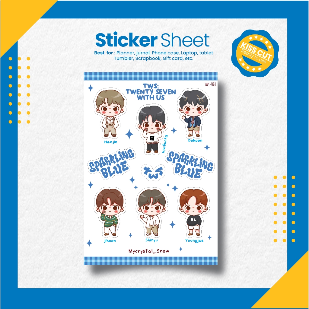 Kpop TWS Sparkling Blue Sticker Sheet [TWS-001] | Shopee Malaysia