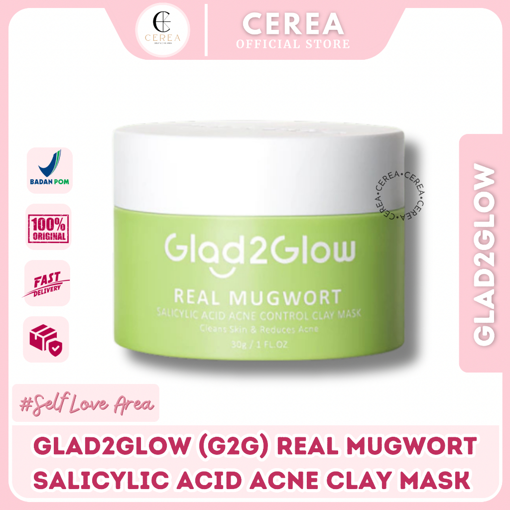 Glad2glow G2G Real Mugwort Salicylic Acid Acne Control Clay Mask 30gr ...