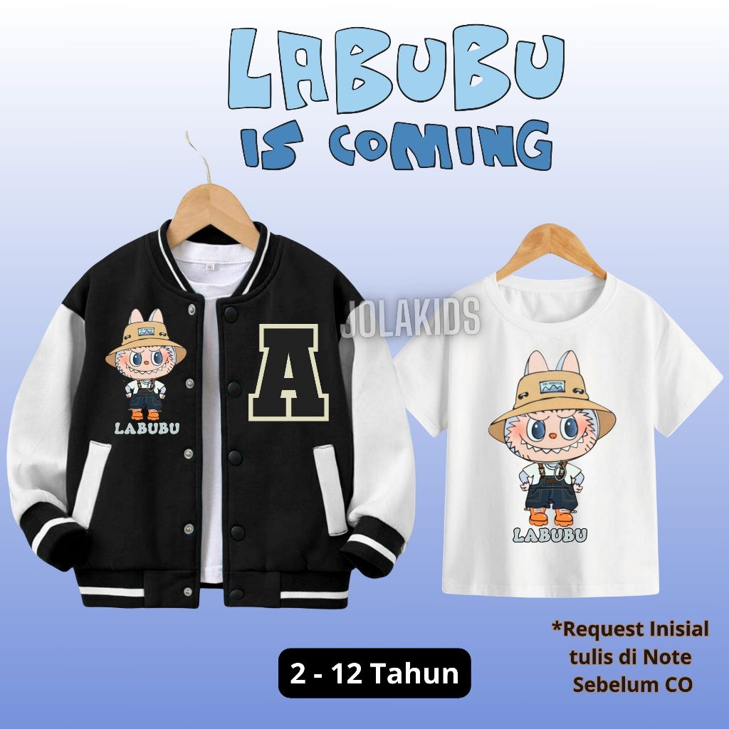 Varsity Jackets For Children LABUBU Baseball Initials Name Ages 2-12 ...