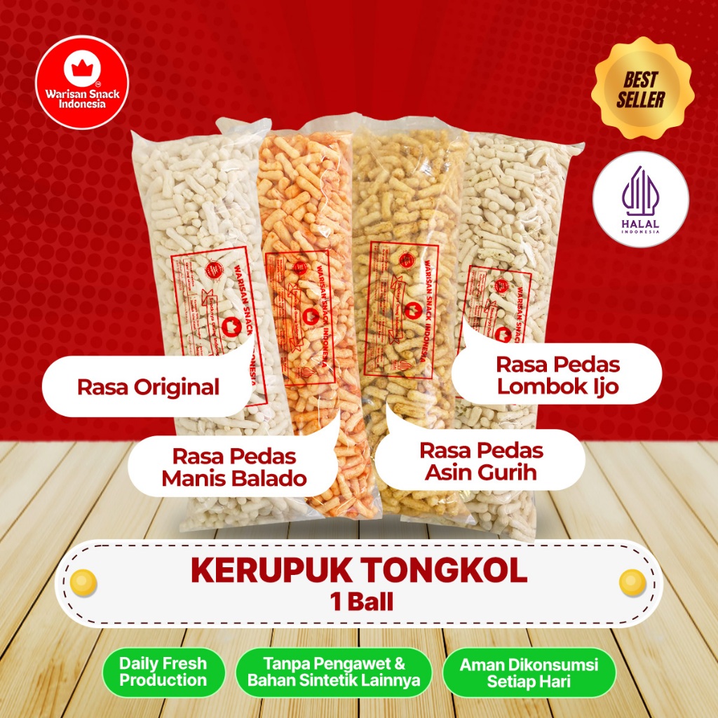 (1 Ball) INDONESIAN SNACK HERITAGE TONGKOL FISH STICK CRACKERS (1kg ...
