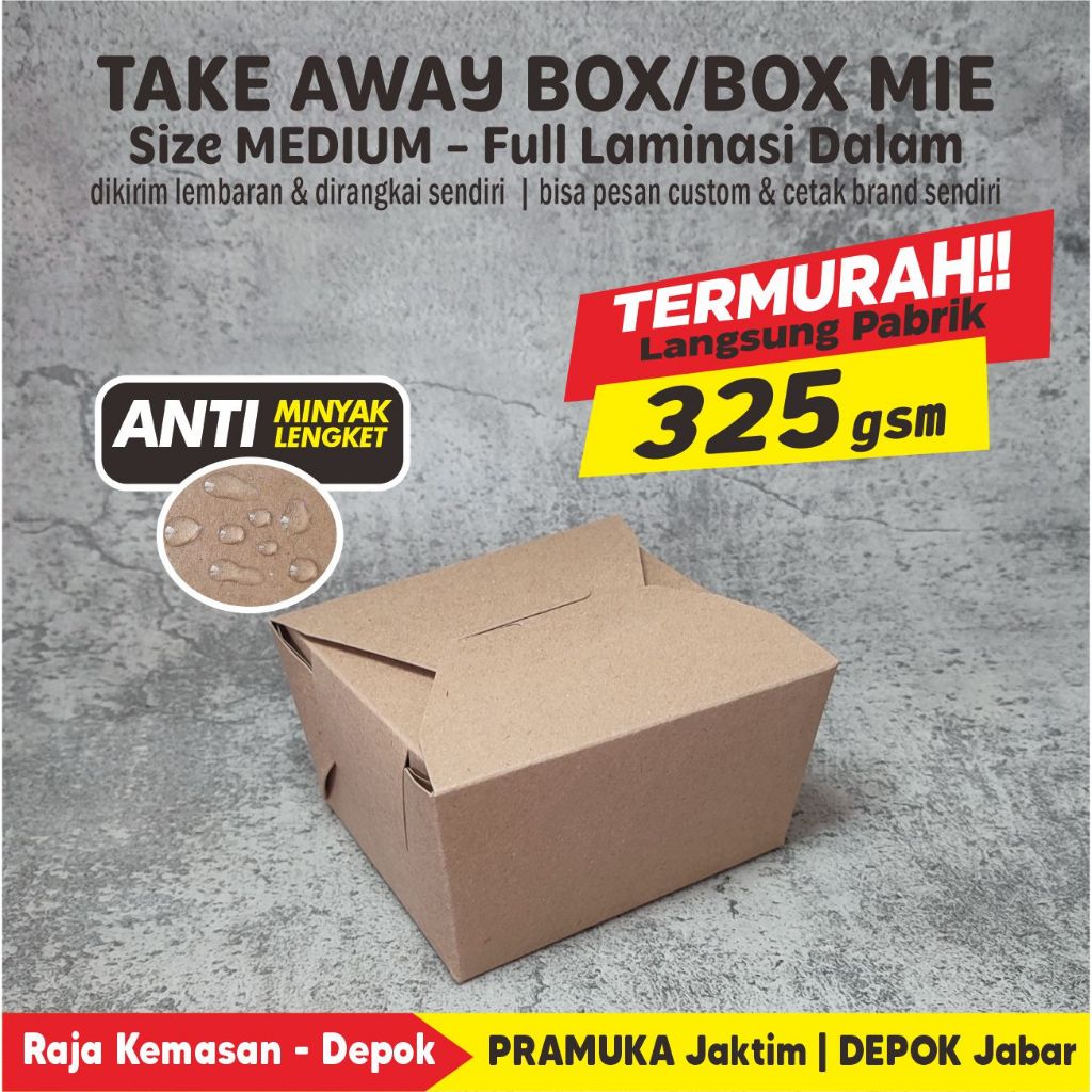 Take AWAY BOX, M KRAFT PLAIN FULL LAMINATED NOODLE BOX | Shopee Malaysia