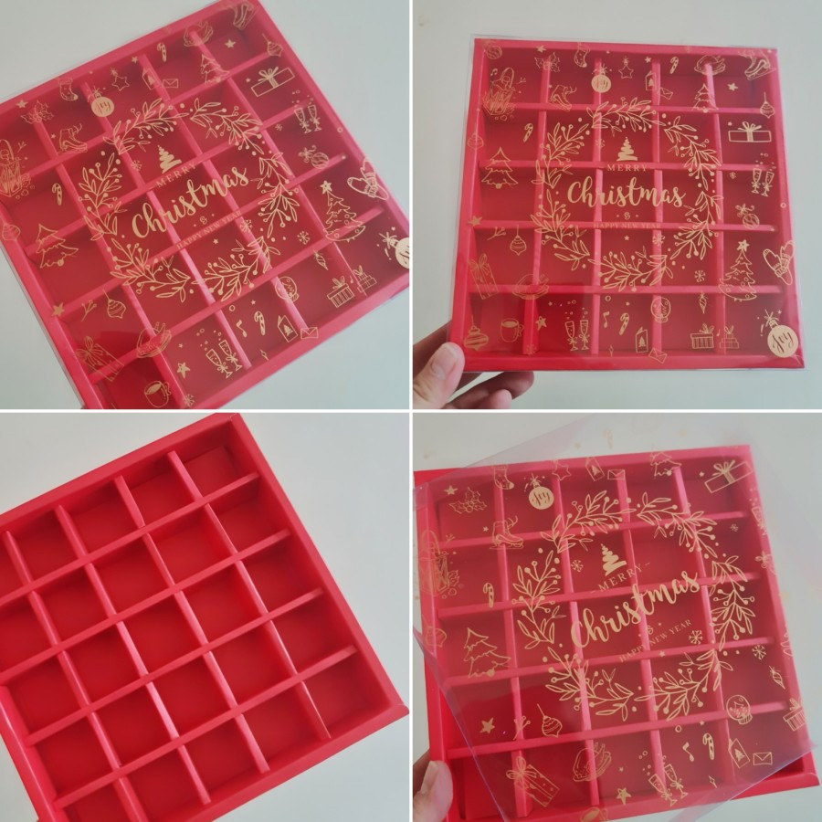 MERAH (5Pcs) Box Packaging Mica Christmas Dus Hampers Mica Christmas ...