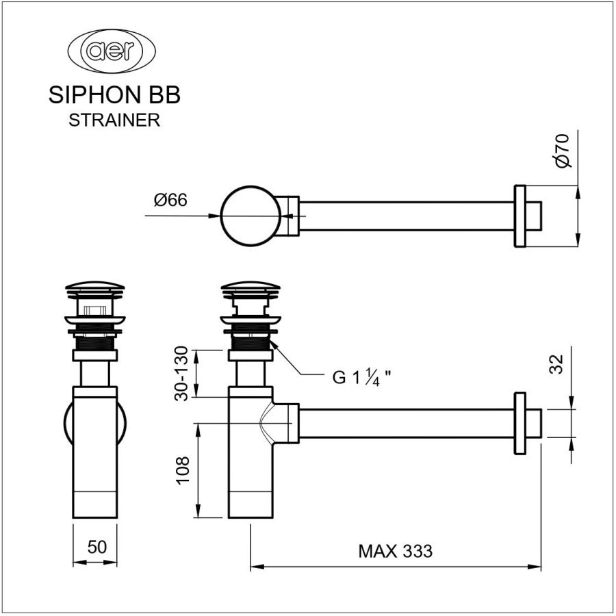 Aer Brass Pop Up Wash Basin Drain Siphon - BB Siphon | Shopee Malaysia