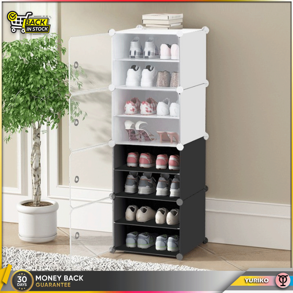 Dtg Portable Shoe Rack 2 Columns 4 Closed Thick Sandal Boxes Dustproof ...