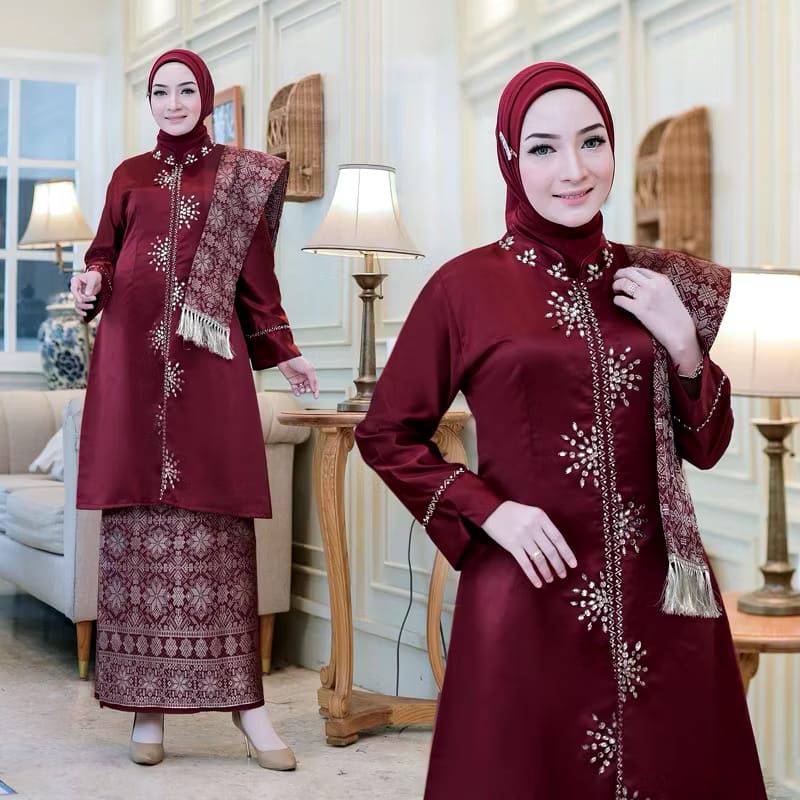 Baju Kurung Melayu Songket Shawl / Set Baju Kurung Melayu Songket / Kebaya Baju Kurung Malaysia ...