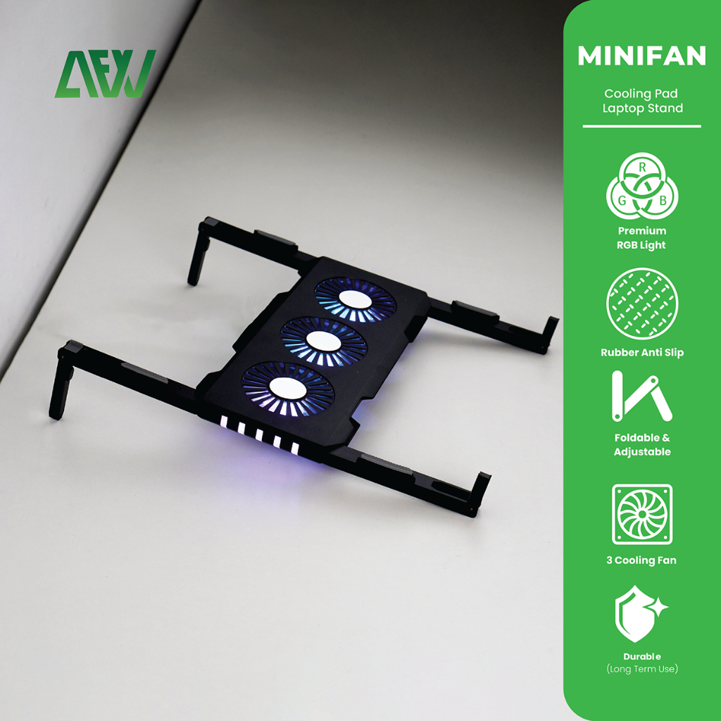 Laptop Stand / Notebook Portable Cooling PAN RGB Folding MINIFAN ...