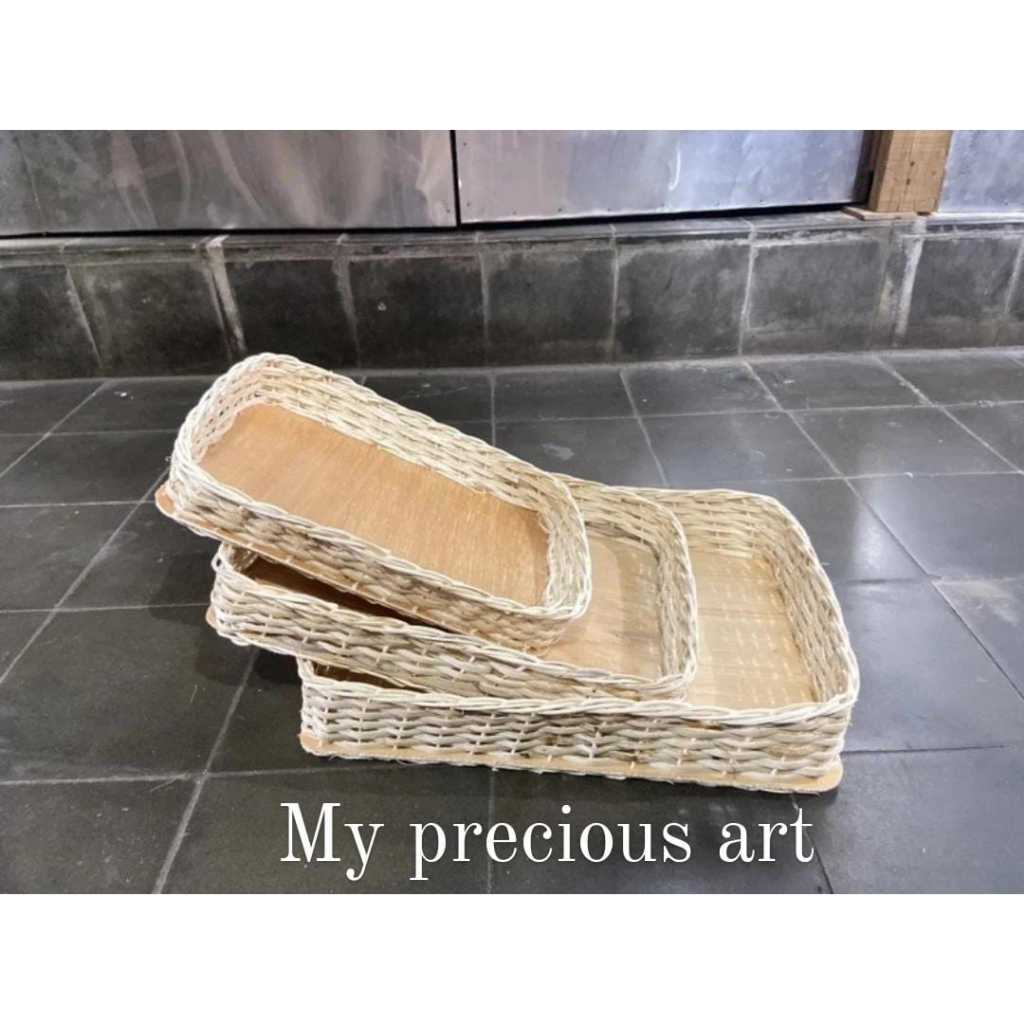 Price GET 3 PCS!!! Woven Rattan Parcel Basket Square Box Tray Box ...