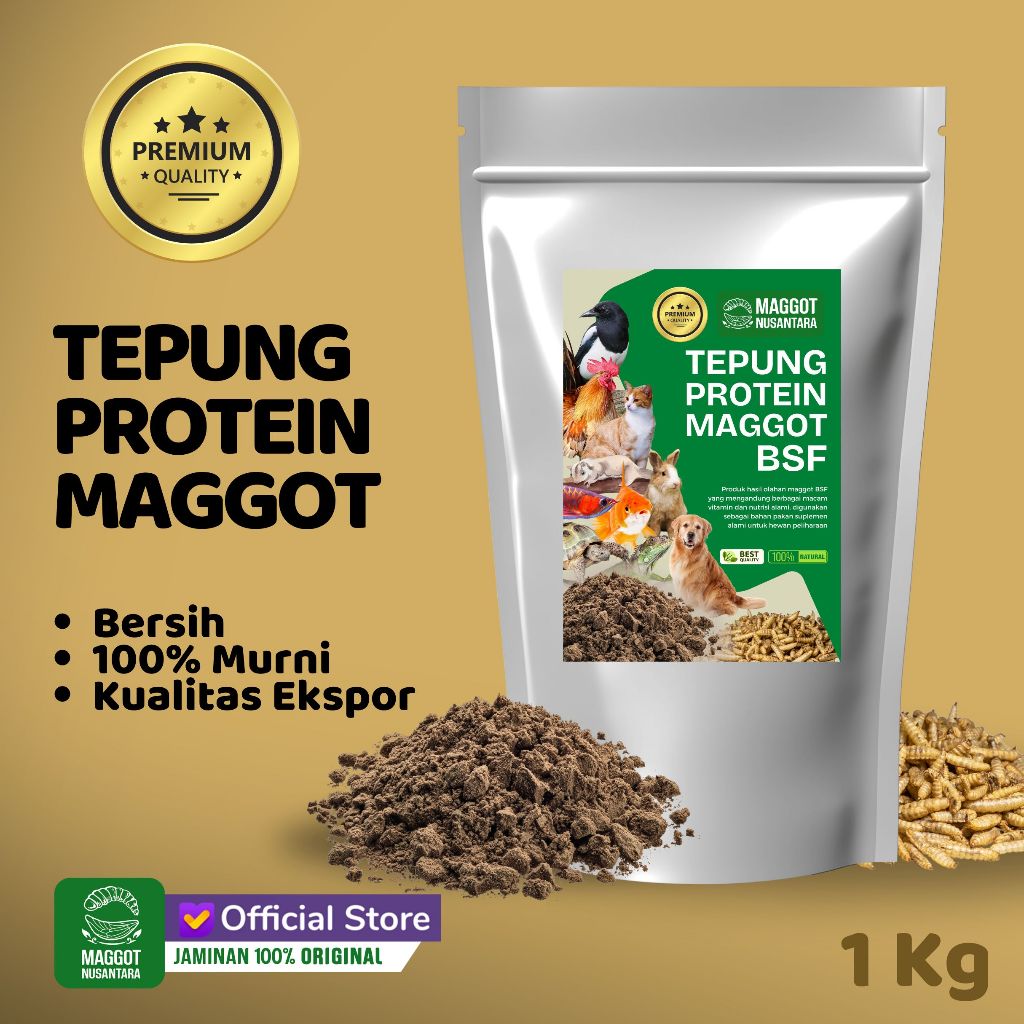 Premium - BSF Maggot Animal Protein Flour - Maggot Nusantara - 1 Kg ...