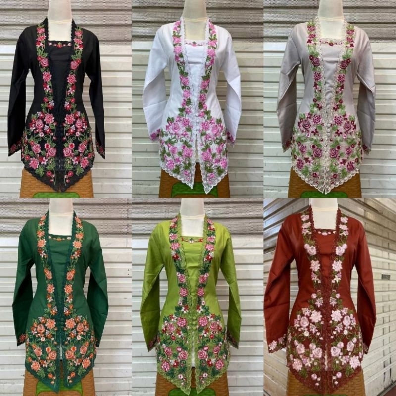 KATUN Jumbo encim kebaya // modern encim kebaya // embroidered cotton ...